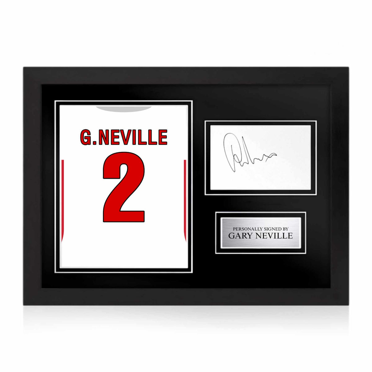 Gary Neville Signed Framed Display with Shirt Back Photo – The ...