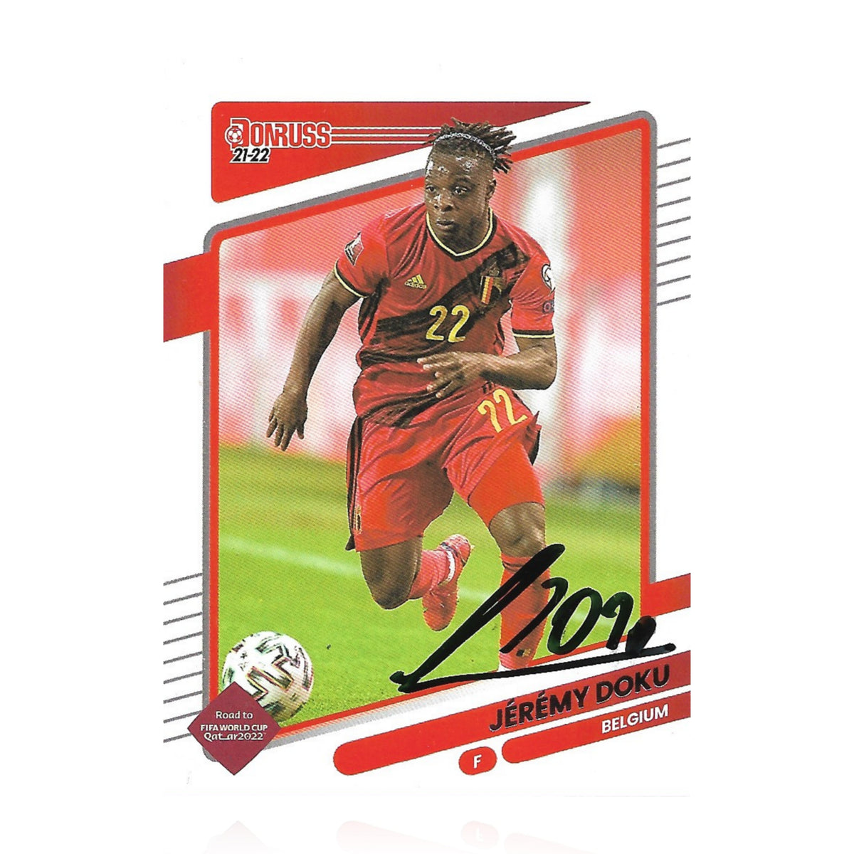 Jeremy Doku Signed 2021 Panini Donruss Road to Qatar Belgium Base – The ...